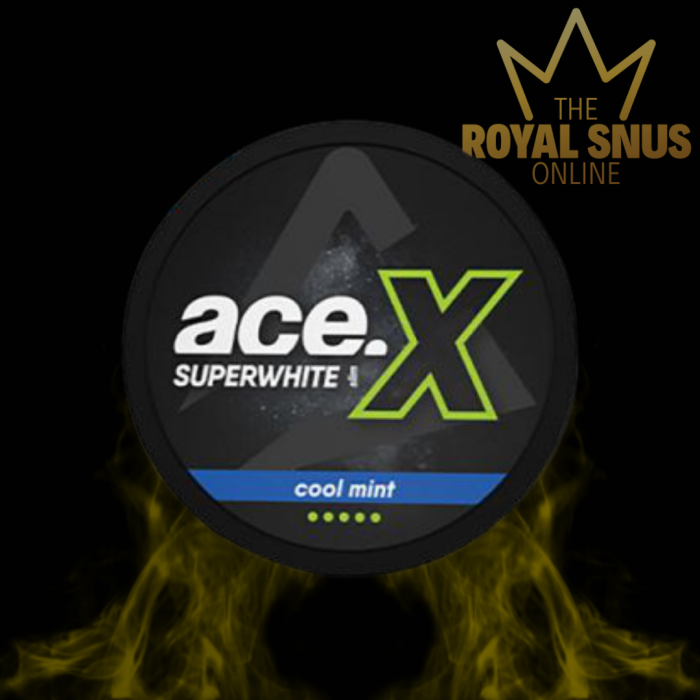 Buy Ace X Super White Cool Mint Slim All White Nicotine Pouches - Order ...