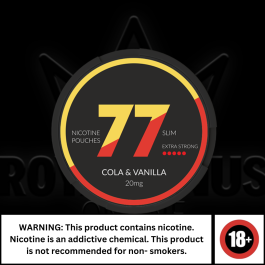 77 Cola Vanilla Strong Nicotine Pouches | 77 Snus | TheRoyalSnus.com