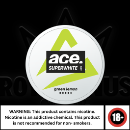 Ace Super White Green Lemon Slim Nicotine Pouches – Fresh Lemon Flavor ...