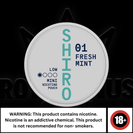 Shiro 01 Fresh Mint Mild Mini Nicotine Pouches – Mint Flavor ...